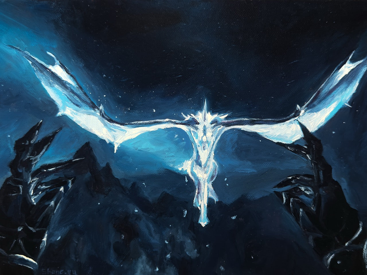 Ethereal Dragon (Skyrim) - Original Painting – Shone.gg